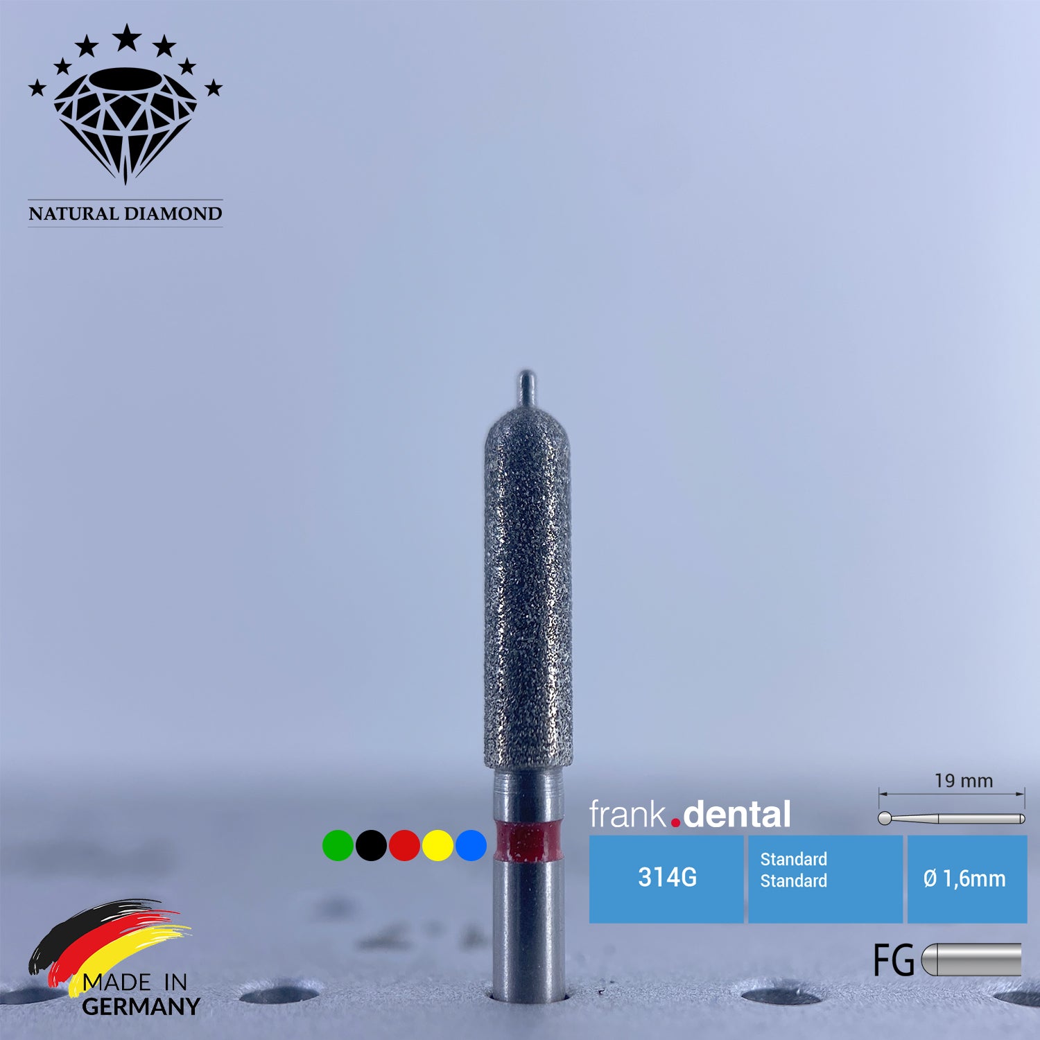 Frank Dental - Dental Natural Diamond Bur - 878FS Dental Burs - Torpedo ...