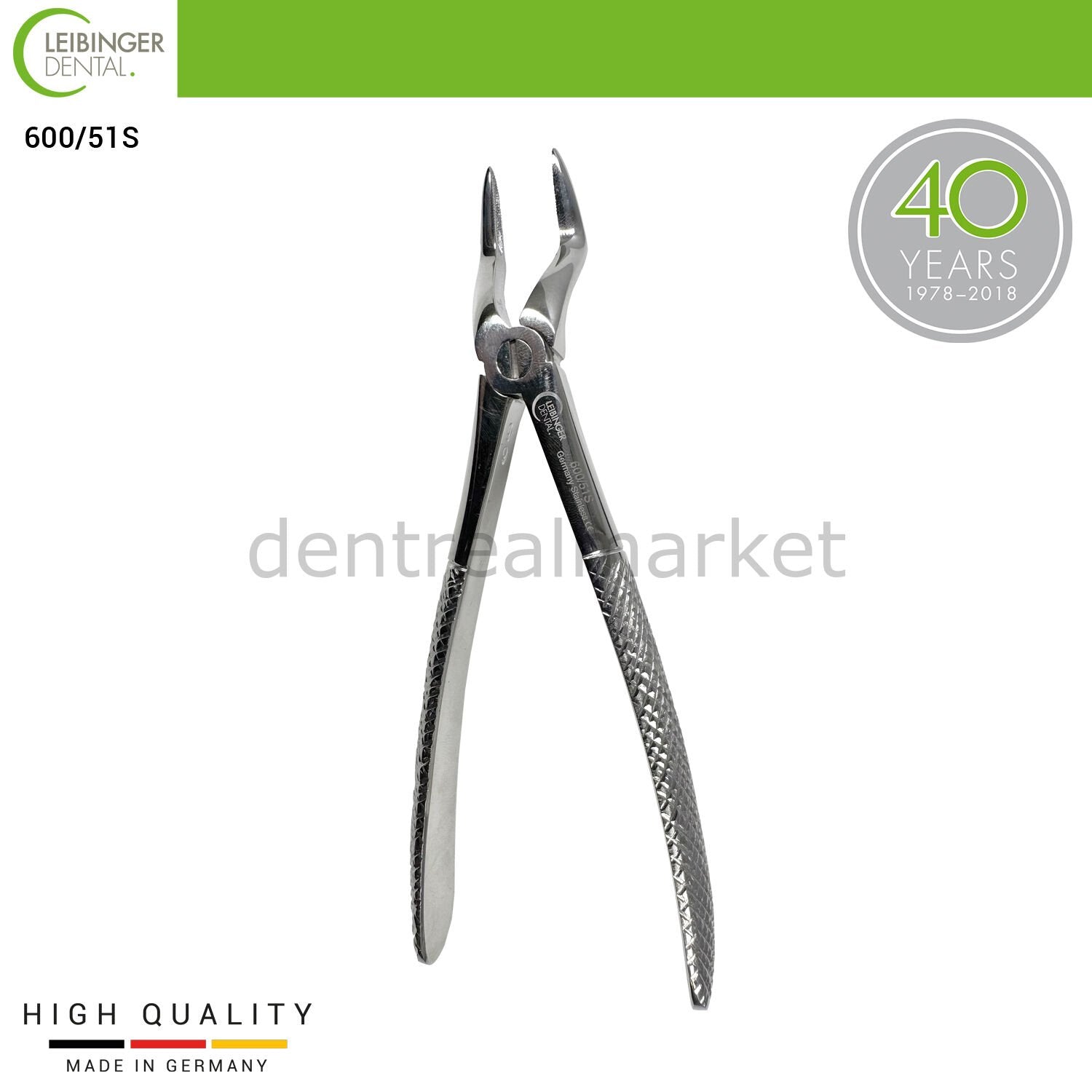 Leibinger - Adult Extracting Forceps 51S - Forceps for Upper Roots ...