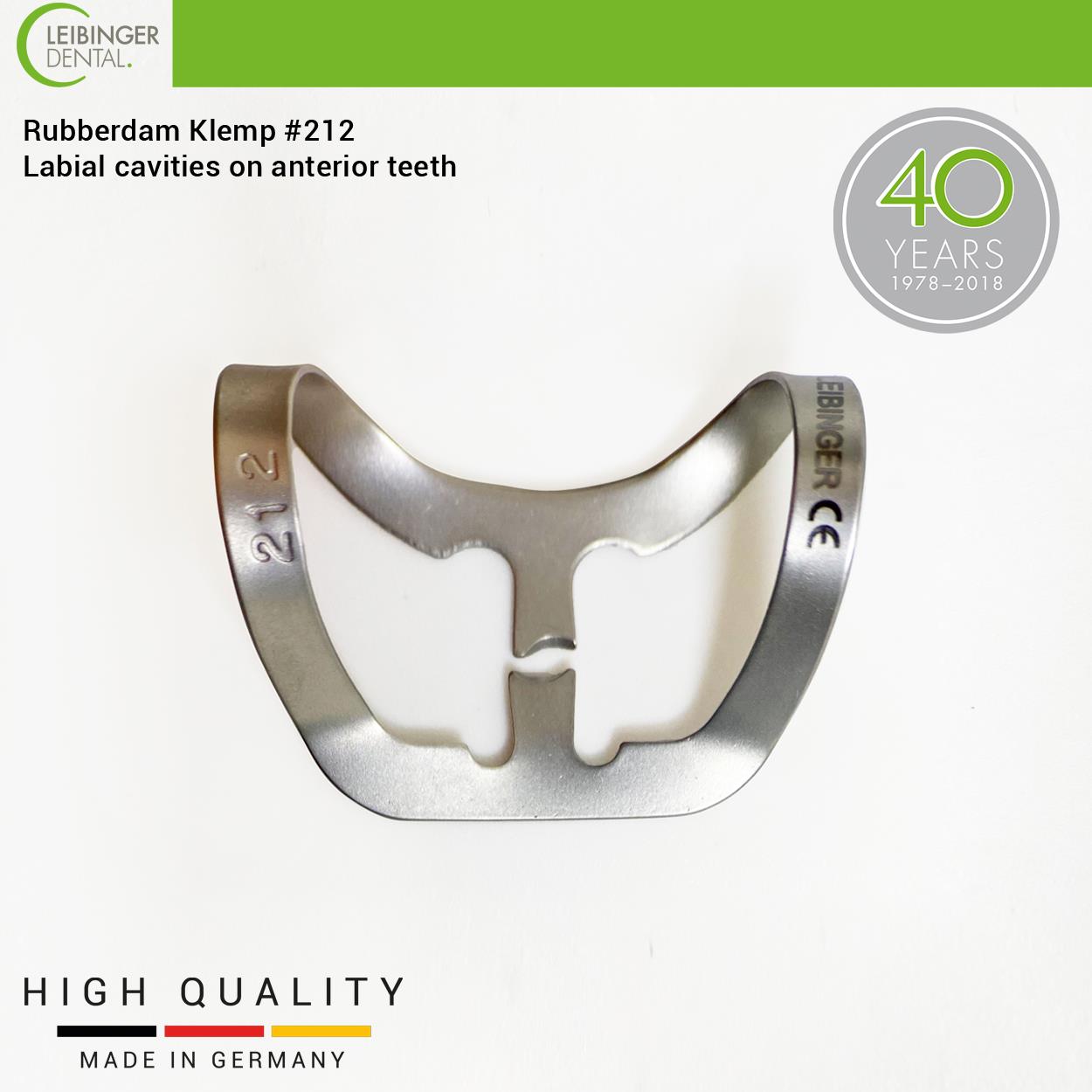Leibinger - Rubber Dam Clamp #212 - Labial Cavities on Anterior Teeth ...